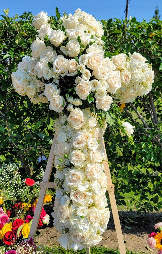 White Rose Cross | Bloom Floral Design